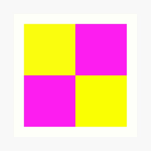 "Pink & Yellow Checkmate" Art Print for Sale by RetroCave | Redbubble