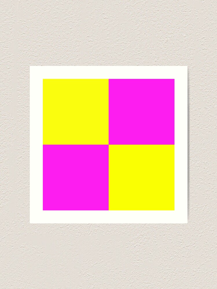 "Pink & Yellow Checkmate" Art Print for Sale by RetroCave | Redbubble