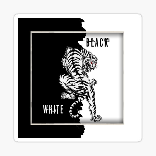 "Black and white tiger" Sticker for Sale by TammyHunterArt | Redbubble