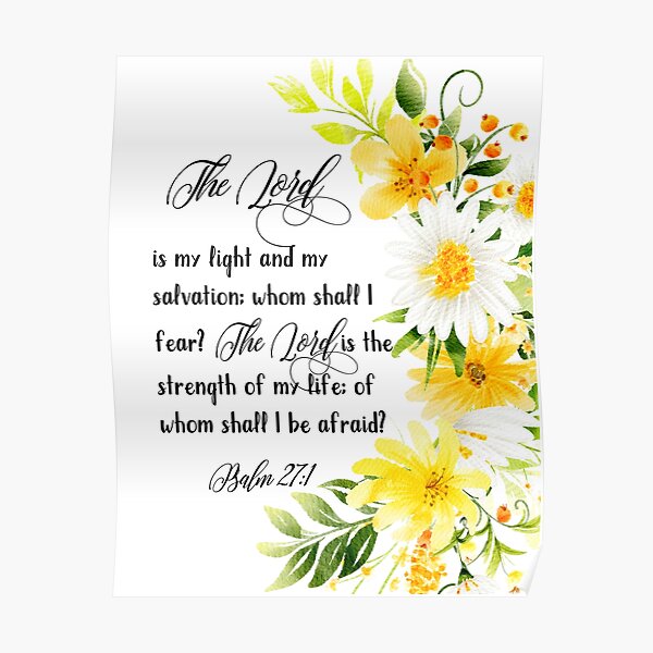 "Psalm 27:1 The Lord is my light and my salvation, Bible Verse Wall Art ...
