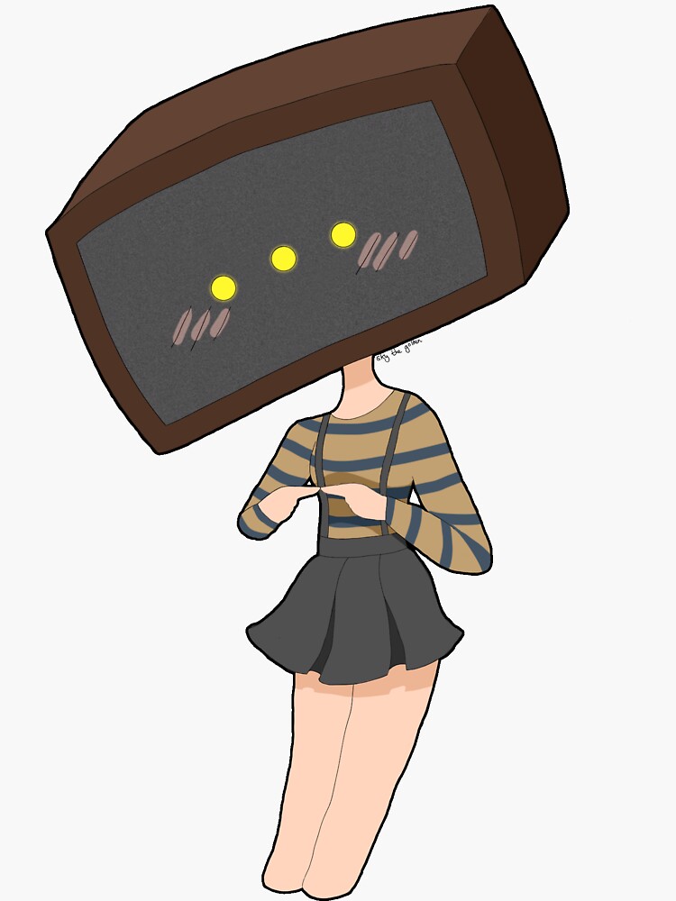 "Tv head chibi!" Sticker for Sale by Sky-The-Golden | Redbubble