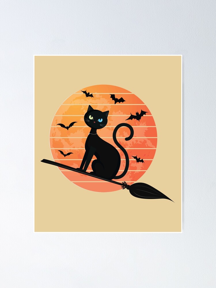 "Flying Black Cat " Poster for Sale by Dreamdesign3 | Redbubble
