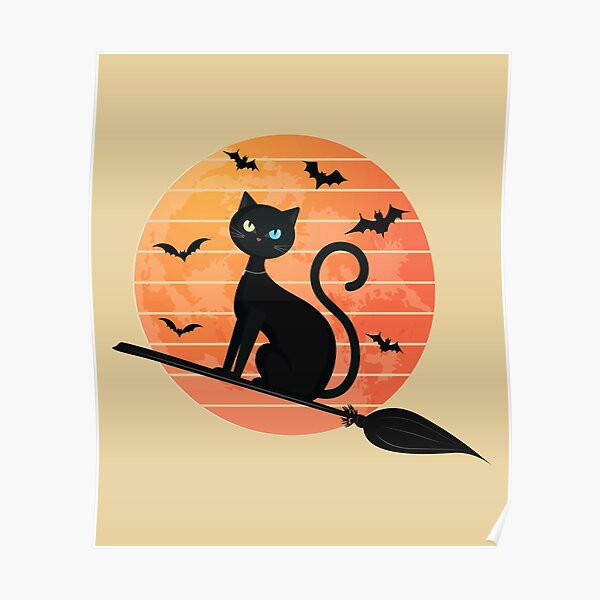 "Flying Black Cat " Poster for Sale by Dreamdesign3 | Redbubble