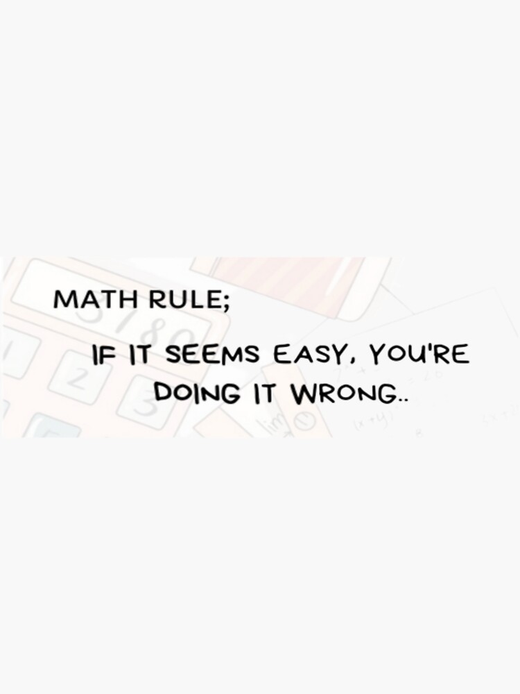 "Funny Math Rule Design" Sticker for Sale by Cutekawaiimerch | Redbubble