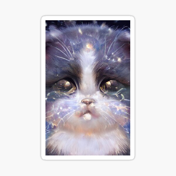 "Cat fantasy art " Sticker for Sale by CalliopeCr | Redbubble