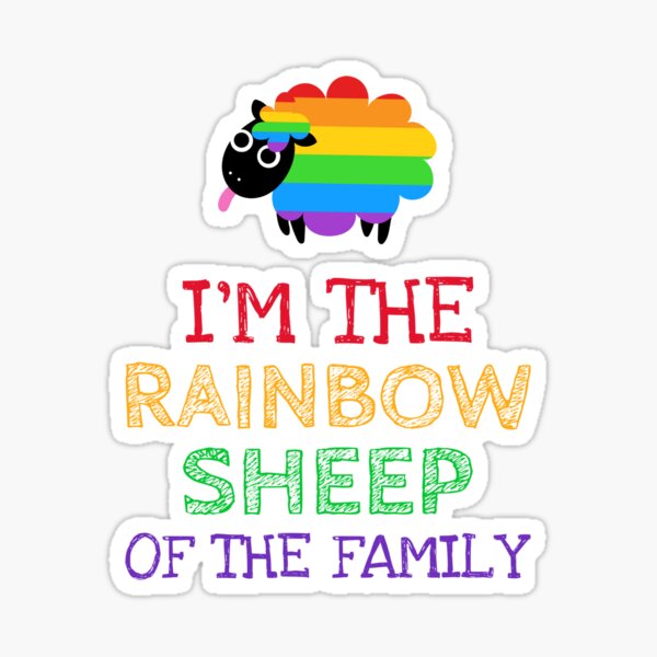 "Rainbow Sheep of The Family" Sticker for Sale by smartiecatt | Redbubble