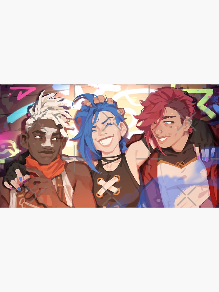 "Arcane Jinx, Vi and Ekko" Sticker for Sale by flashonalt | Redbubble