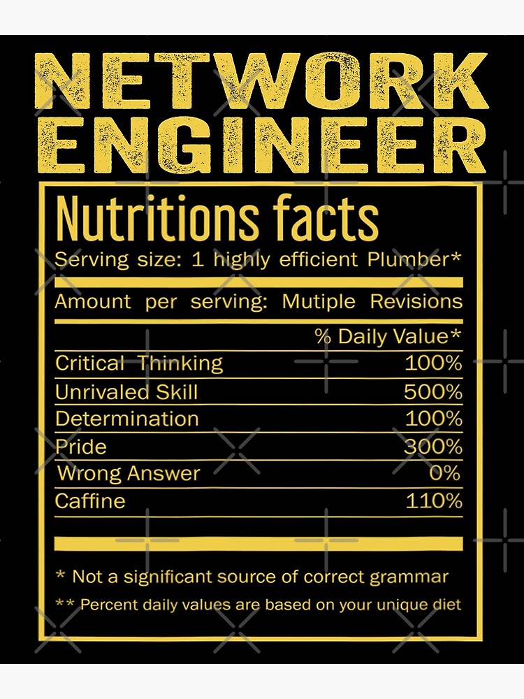 "Cool Network engineer Funny Nutrition Facts Mens Womens Christmas ...