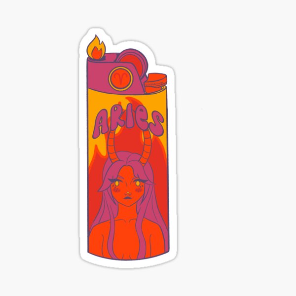 "Femme Astrology Lighter - Aries Zodiac Sign" Sticker for Sale by ...