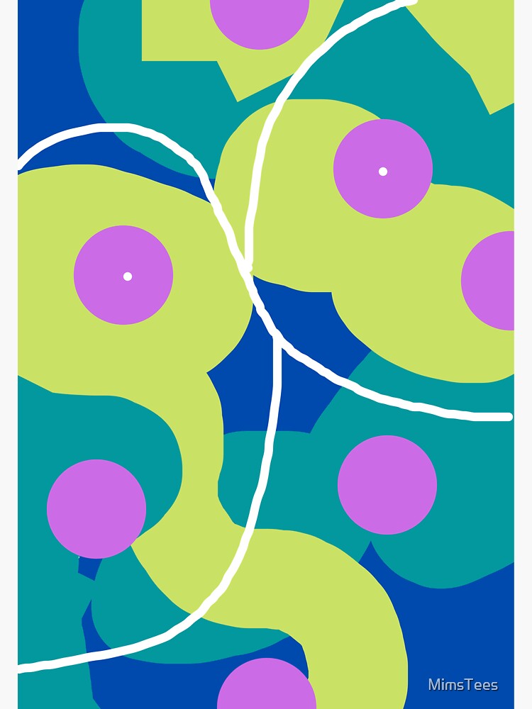 "Shades of Green Random Shapes All Over Colorful Print Pattern with ...