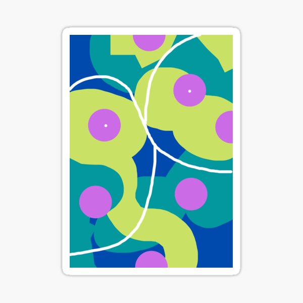 "Shades of Green Random Shapes All Over Colorful Print Pattern with ...