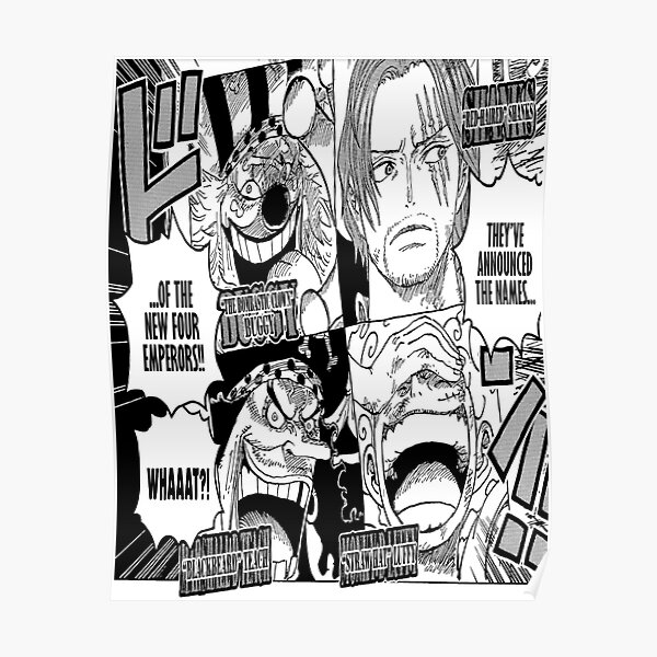 "Yonko 4 monkey d luffy shanks marshall d teach buggy one piece" Poster ...