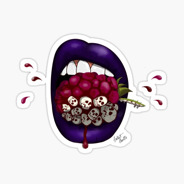 "Raspberry bites" Sticker for Sale by ContentCharlie | Redbubble