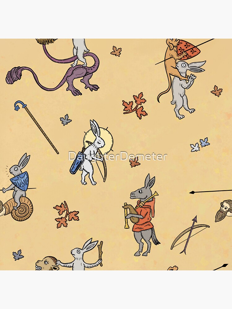 "Marginalia Rabbits And Other Medieval Monsters" Sticker for Sale by ...