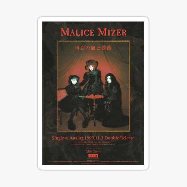 "malice mizer mana sama kozi yu~ki" Sticker for Sale by cybercults ...