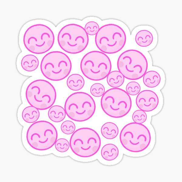 "Pink Smiley Faces" Sticker for Sale by ArtistryTales | Redbubble