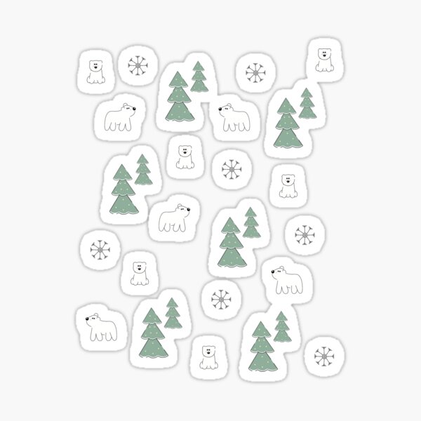 "Winter Wonderland Polar Bears" Sticker for Sale by HayleyHalo | Redbubble