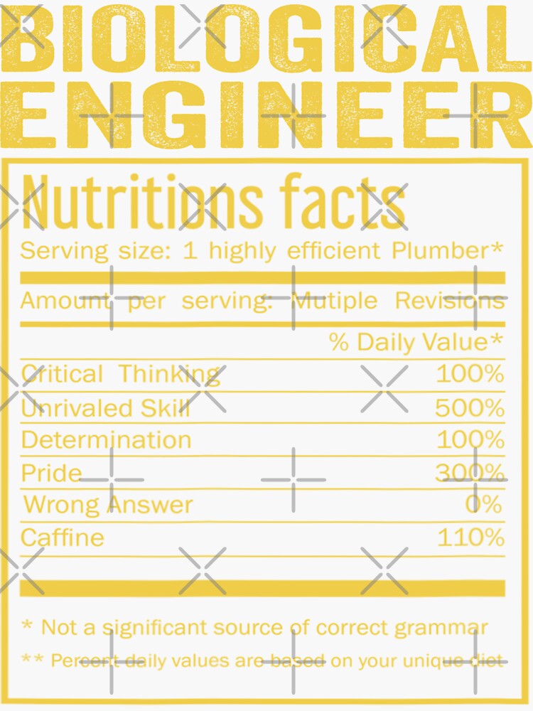 "Cool Biological engineer Funny Nutrition Facts Mens Womens Christmas ...