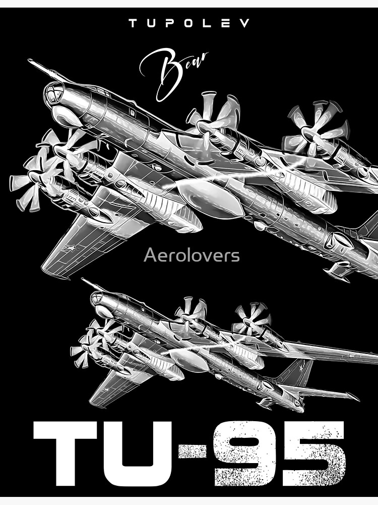 "Tupolev TU-95 Heavy Russian Bomber Aircraft" Sticker for Sale by ...
