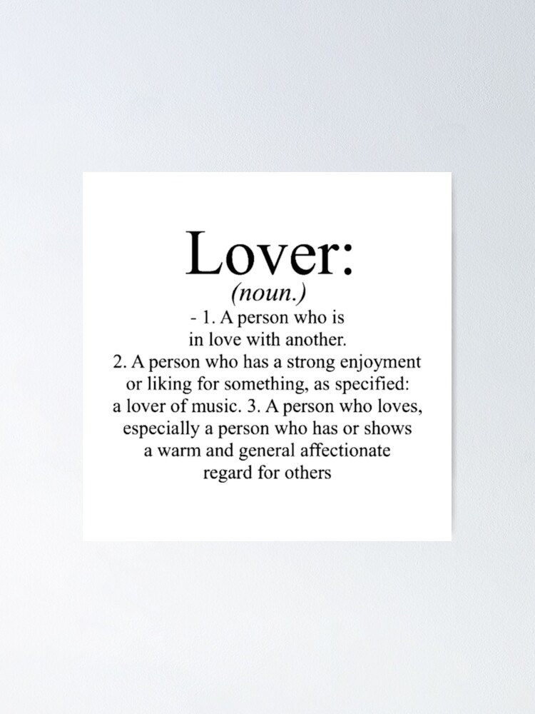"Lover definition" Poster for Sale by MokiPoki | Redbubble