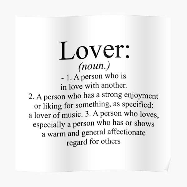 "Lover definition" Poster for Sale by MokiPoki | Redbubble