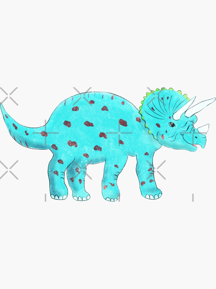 "Cute Blue Dinosaur" Sticker for Sale by daphsam | Redbubble