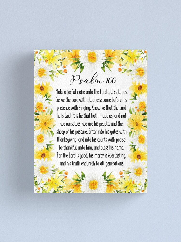 "Psalm 100 Bible Verse Wall Art, Christian Room Decor, Watercolor Psalm ...