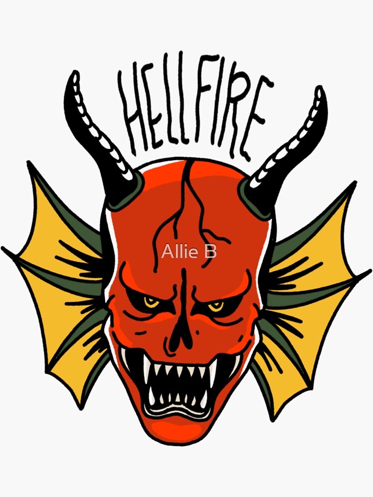 "Stranger Things - Hellfire" Sticker for Sale by alliebarringer | Redbubble