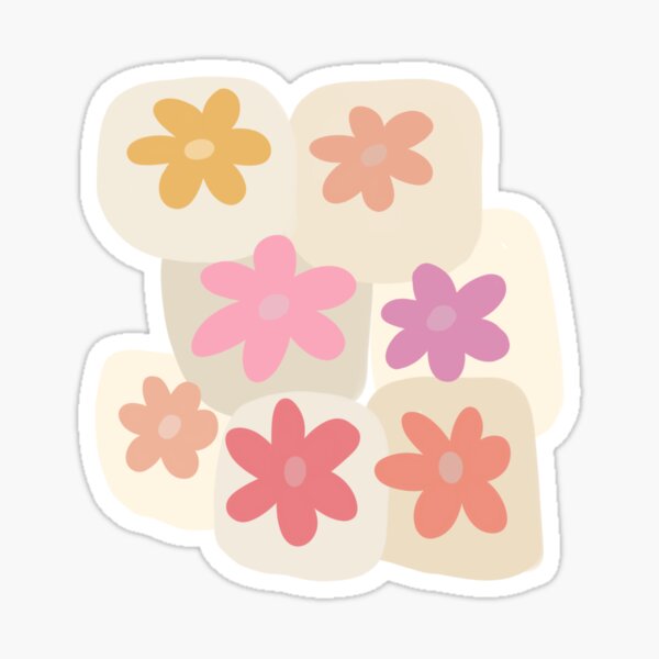 "Pastel colour floral design " Sticker for Sale by Sanaura | Redbubble