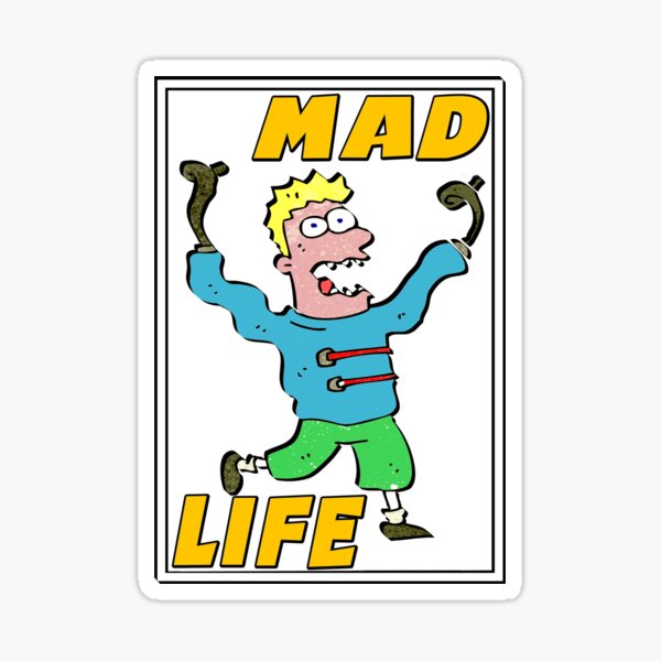 "Funny mad wild life with crazy guy" Sticker for Sale by AEROSPACE-IND ...