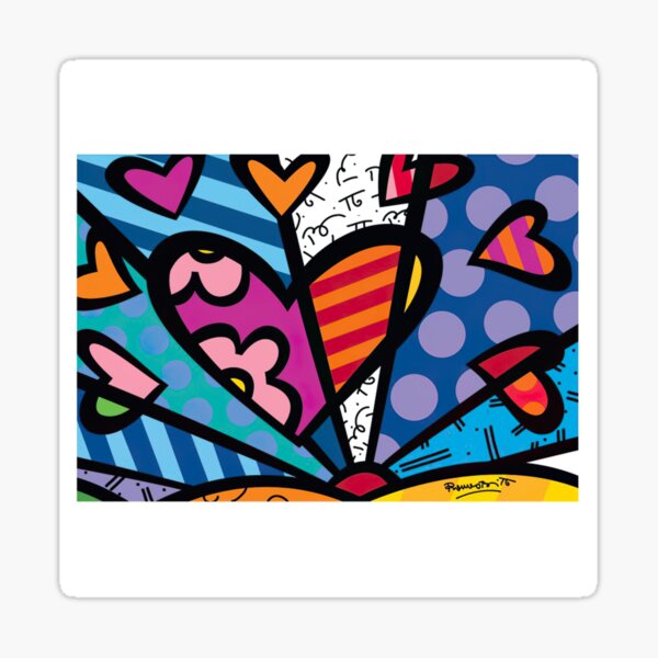 "ROMERO BRITTO" Sticker for Sale by Reda-Design | Redbubble