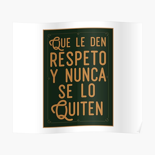 "Andrea - Respeto" Poster for Sale by ssabala | Redbubble