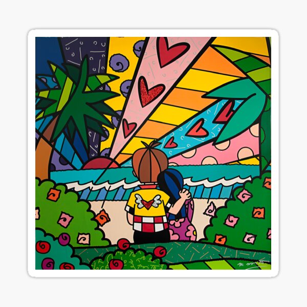 "ROMERO BRITTO" Sticker for Sale by Reda-Design | Redbubble