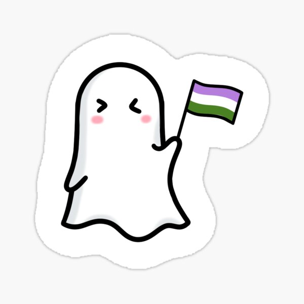 "Genderqueer Pride Ghost" Sticker for Sale by brynne-ward | Redbubble