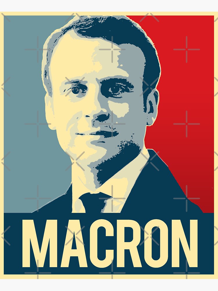 "Macron Propaganda Poster" Sticker for Sale by popdesigner | Redbubble