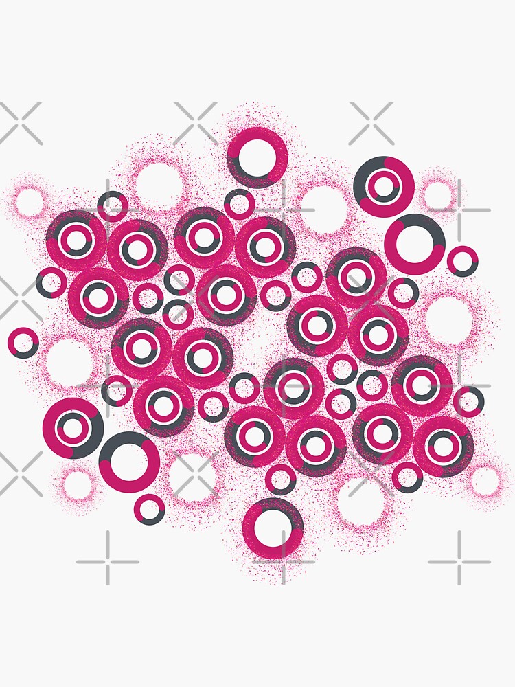 "explosion of fuchsia circles" Sticker for Sale by MD750 | Redbubble