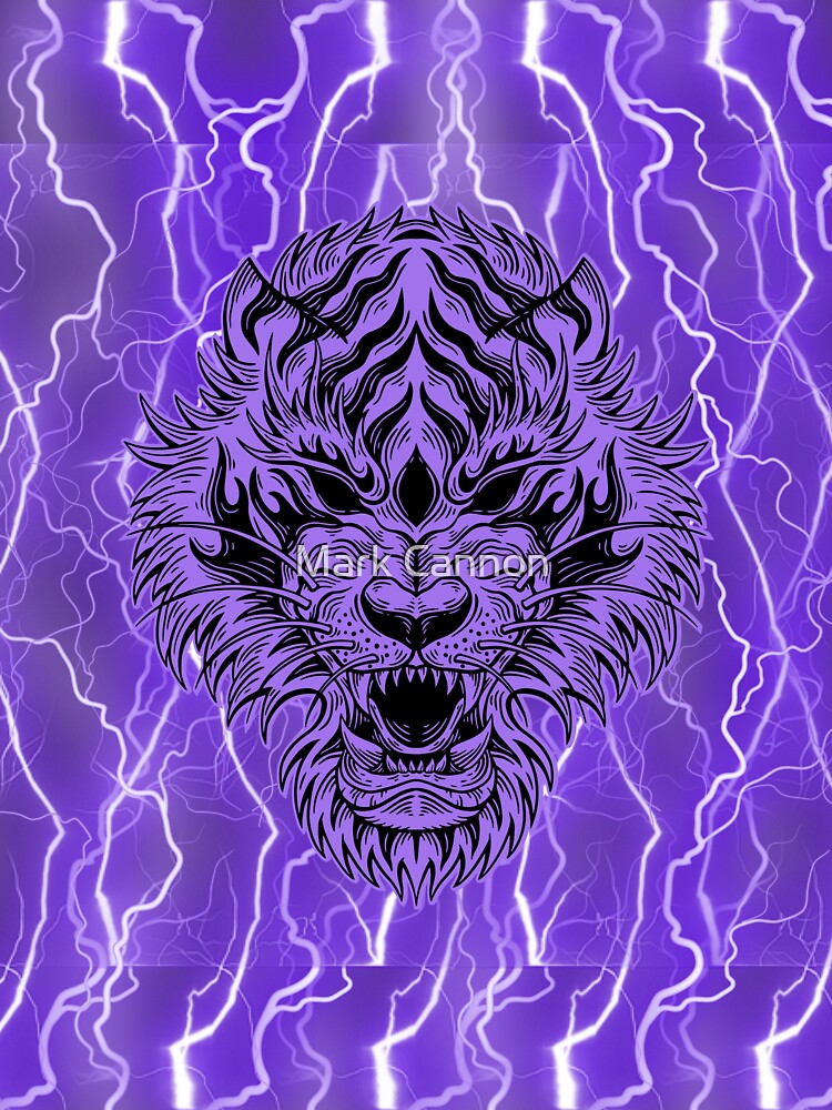 "Lightning Tiger Purple Haze" Sticker for Sale by KingKongBrody | Redbubble