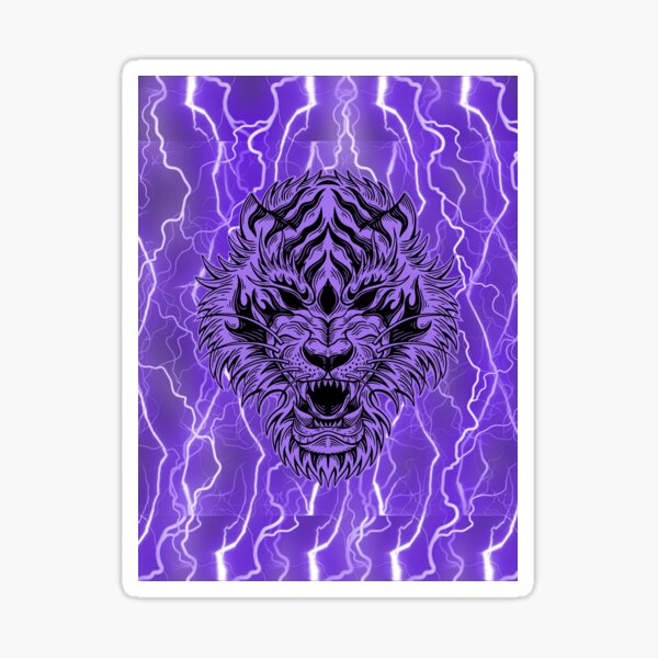 "Lightning Tiger Purple Haze" Sticker for Sale by KingKongBrody | Redbubble