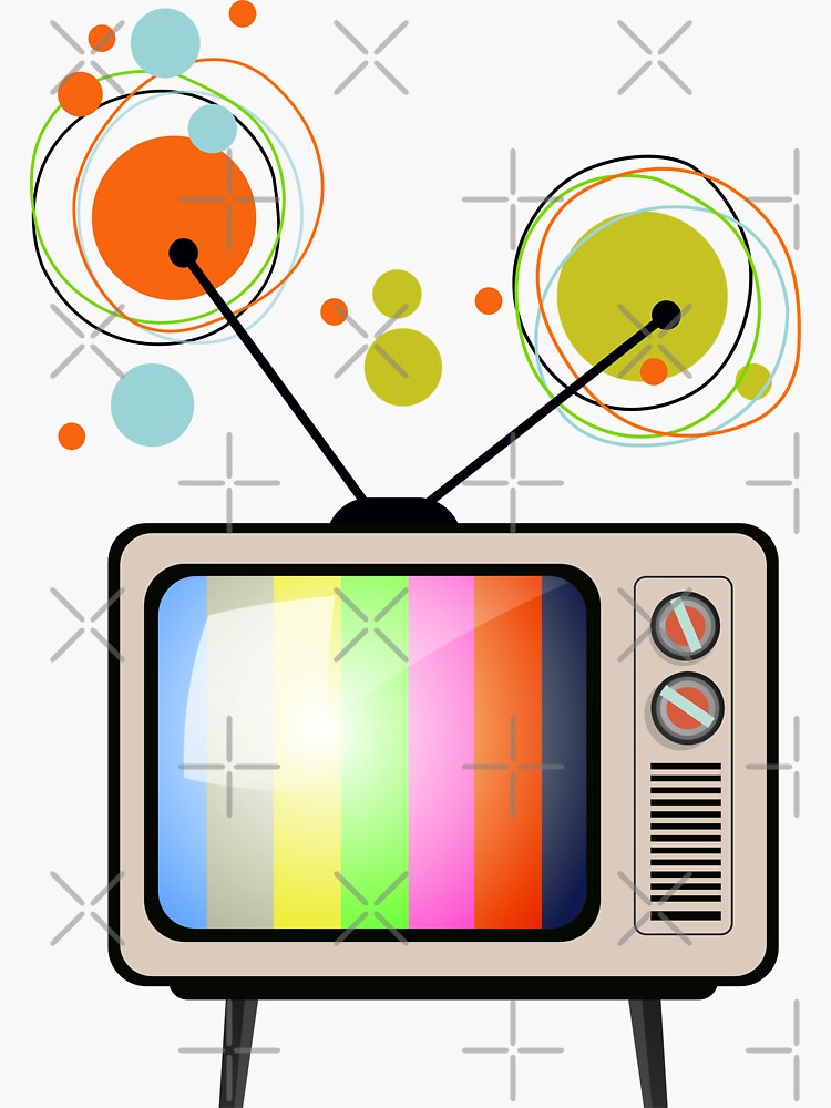 "Retro TV" Sticker for Sale by fezztee | Redbubble