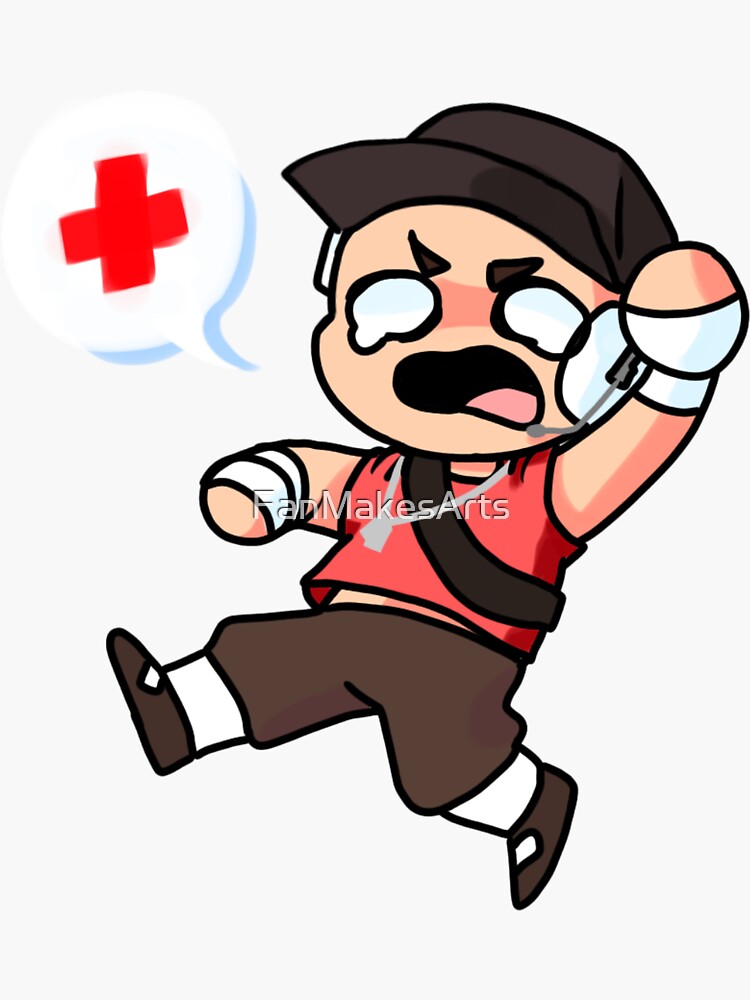 "Scout tf2" Sticker for Sale by FanMakesArts | Redbubble