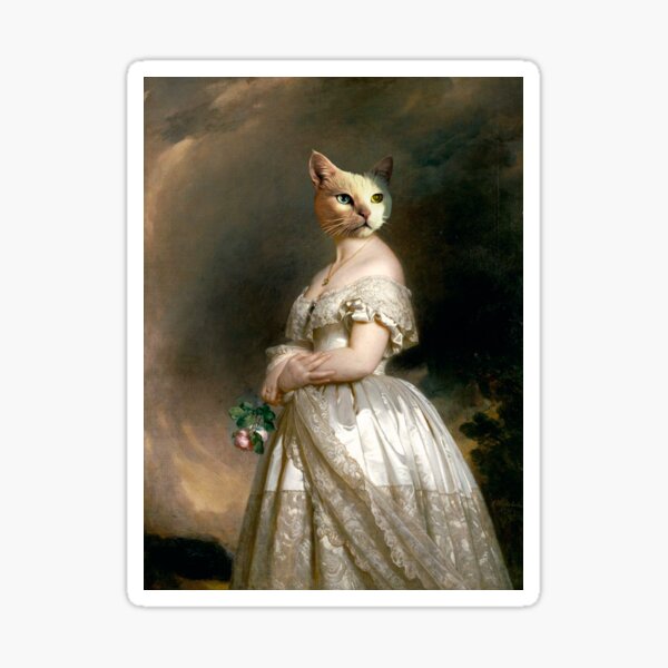 "Queen cat" Sticker for Sale by Gwynplain | Redbubble