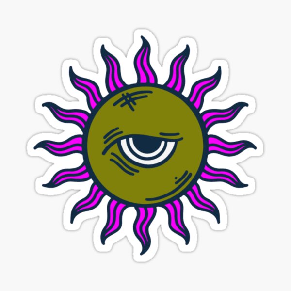 "sun with one eye" Sticker for Sale by Astona | Redbubble
