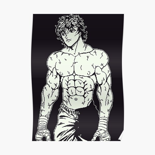 Poster « Pixelart Baki Hanma 1 bit », par Tharkka-tark | Redbubble