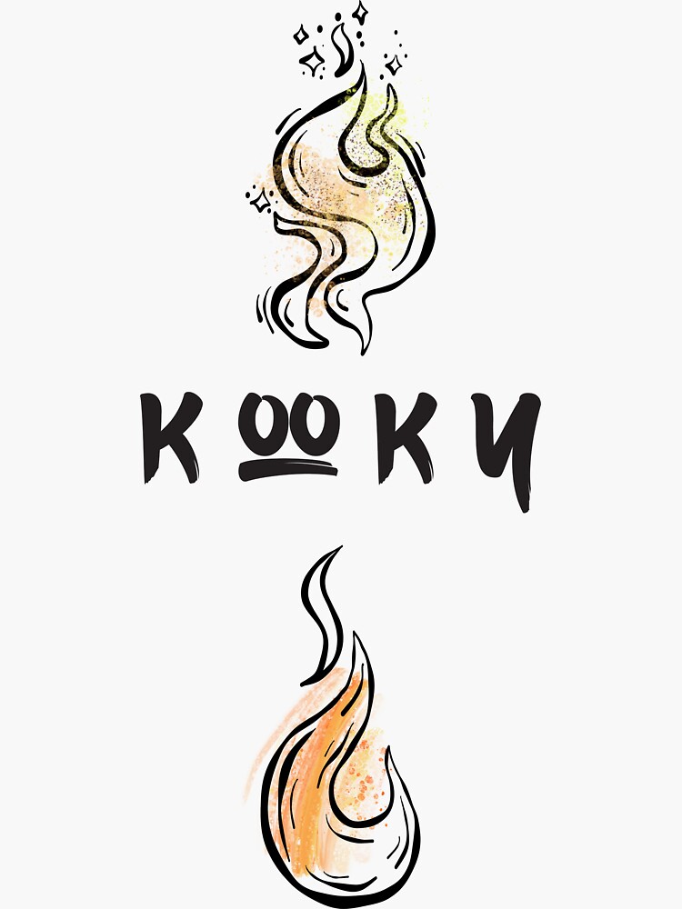 "Kooky Funny Cooking Cool Idea For Chef Fire Illustration" Sticker for ...