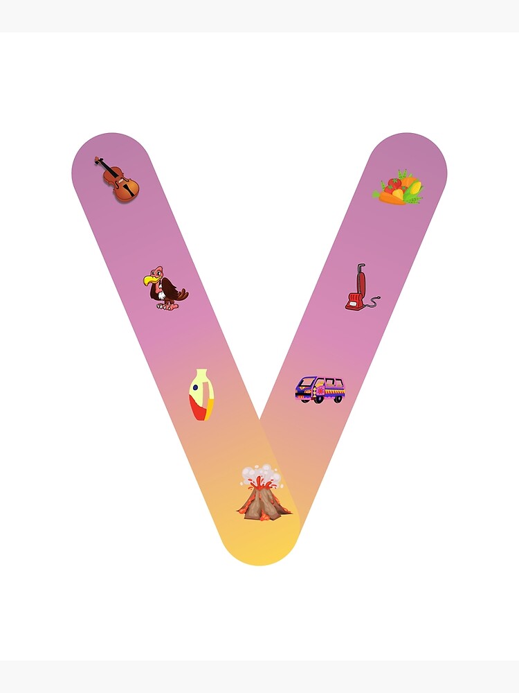 Póster «Niño Rosa Alfabeto Letra V con Imágenes» de Georga1960 | Redbubble