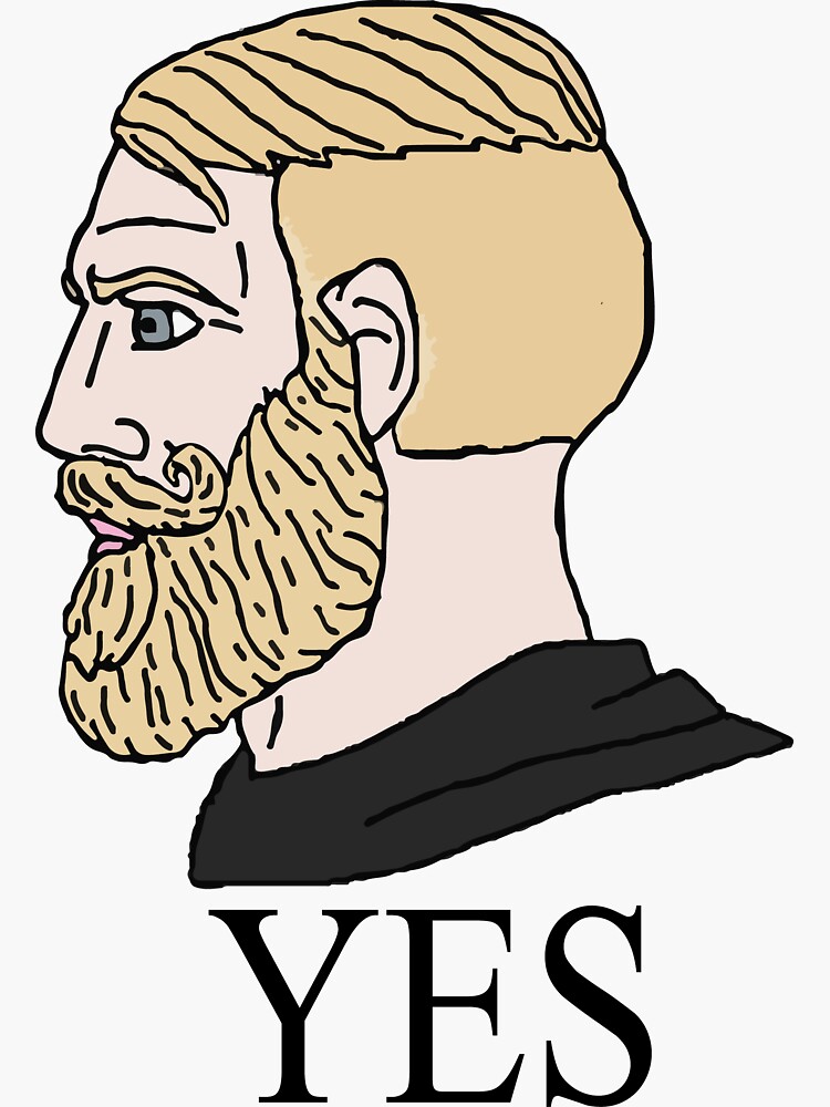 "Yes Meme" Sticker for Sale by shisuiart | Redbubble