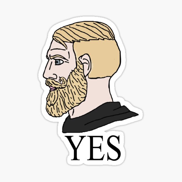 "Yes Meme" Sticker for Sale by shisuiart | Redbubble