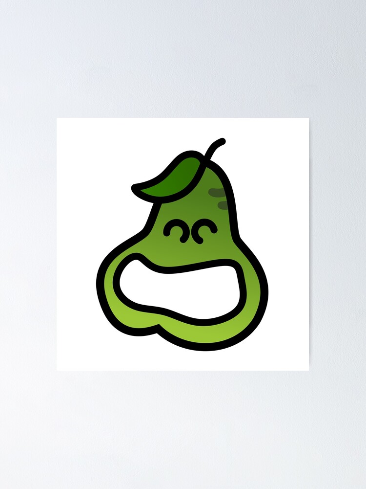 "Happy Fruit, Green, Healthy and Cool Pear" Poster for Sale by arnuga3 ...