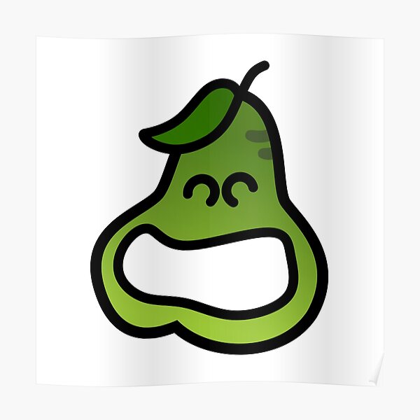 "Happy Fruit, Green, Healthy and Cool Pear" Poster for Sale by arnuga3 ...