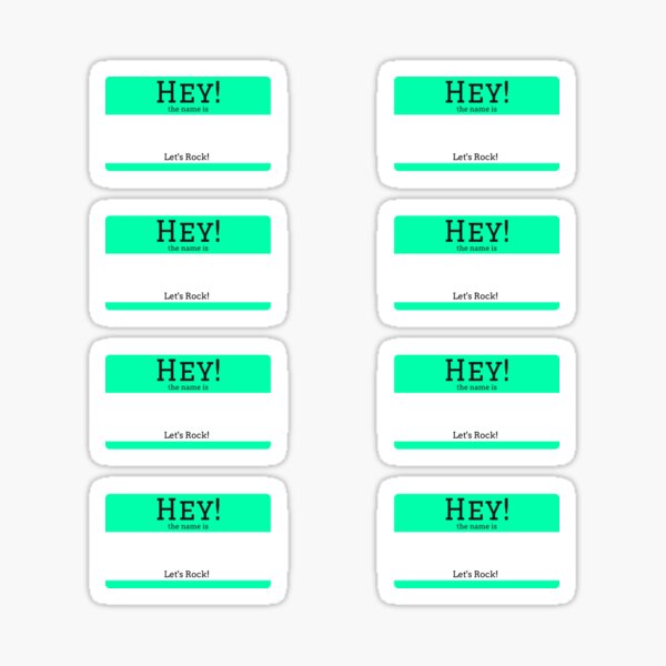 "Hey Blank Name Tags" Sticker for Sale by cutieotter | Redbubble